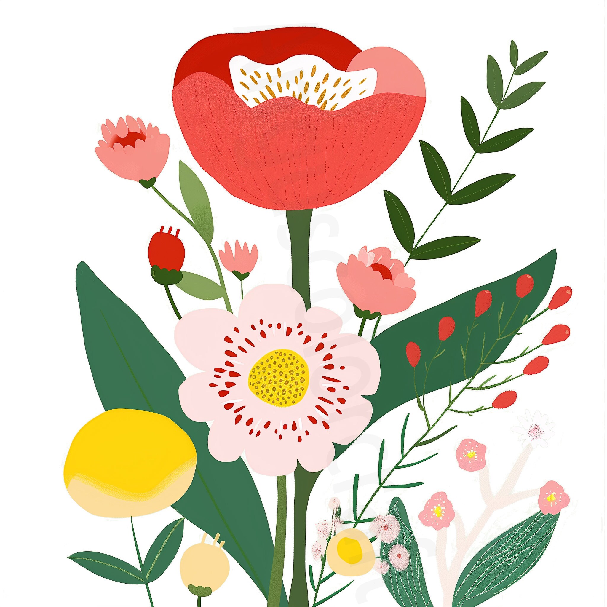 Spring Flowers Clipart, 18 High Quality Jpgs, Wildflower Clipart ...