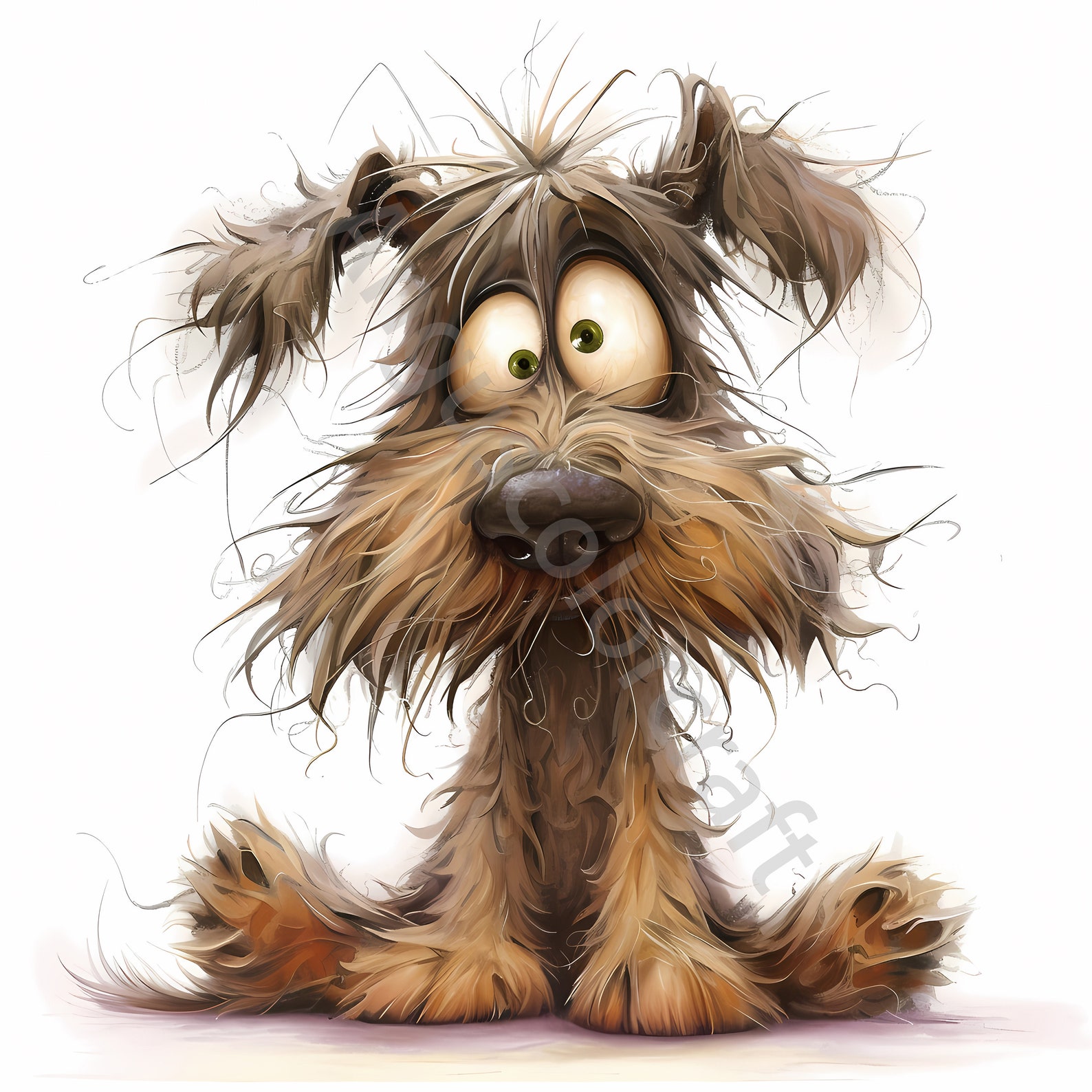 13 Messy Hair Dog Clip Art Watercolor Clipart Jpgs for Junk Journaling ...