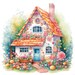 Whimsical Sweet as Candy Cottage Clipart Bundle 15 High Res Watercolor ...
