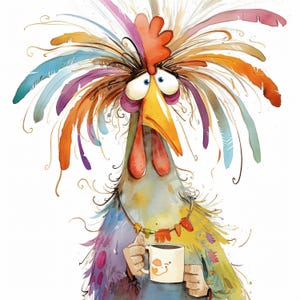 12 Cute Whimsical Rooster Clipart, Funny Rooster Clipart, High Res JPG ...