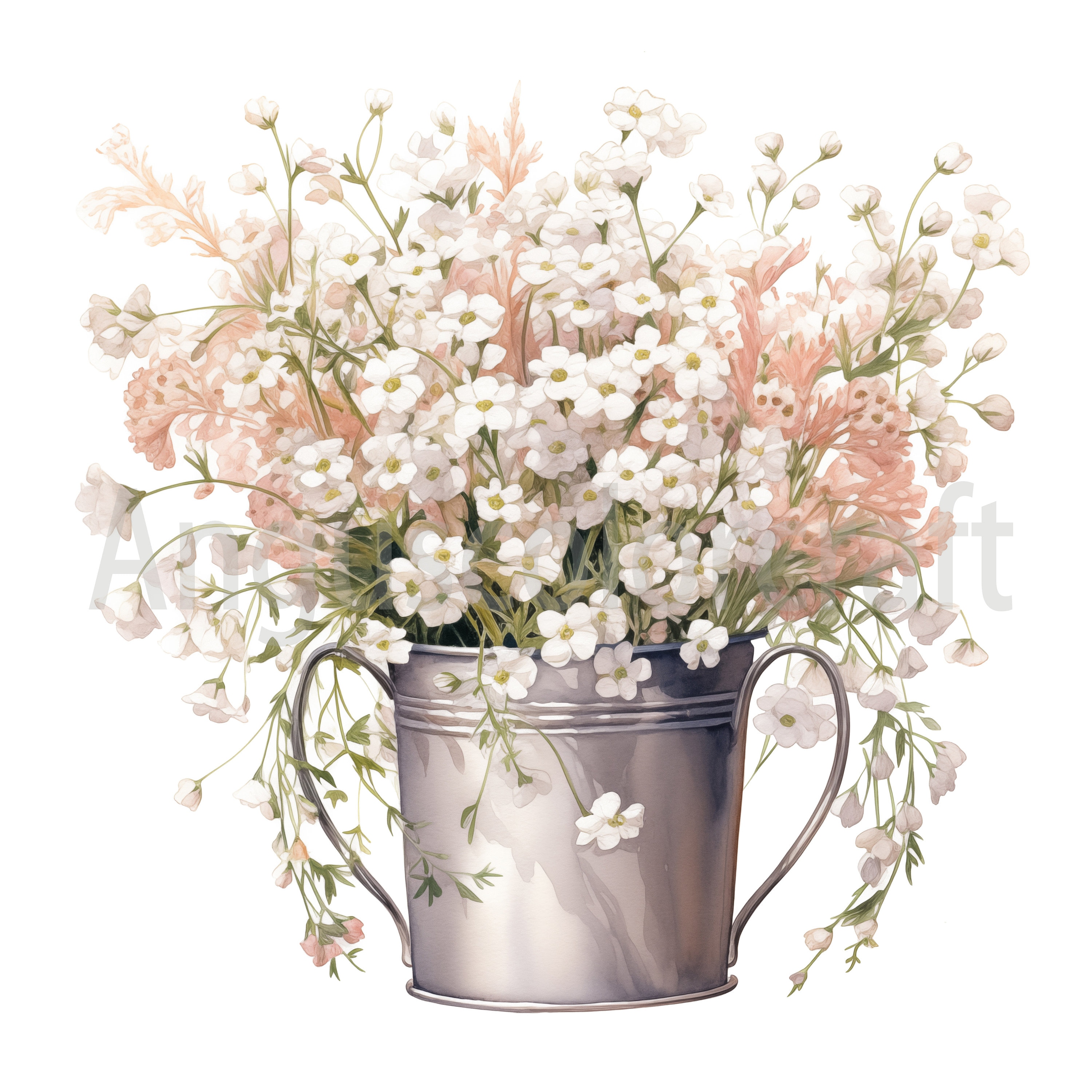 Babys Breath Flowers Clipart 20 High Quality Jpgs Digital Paper Craft ...