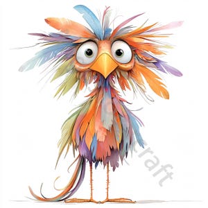 12 JPG Quirky Whimsical Phoenix Clipart, Funny Phoenix Clipart, Digital ...