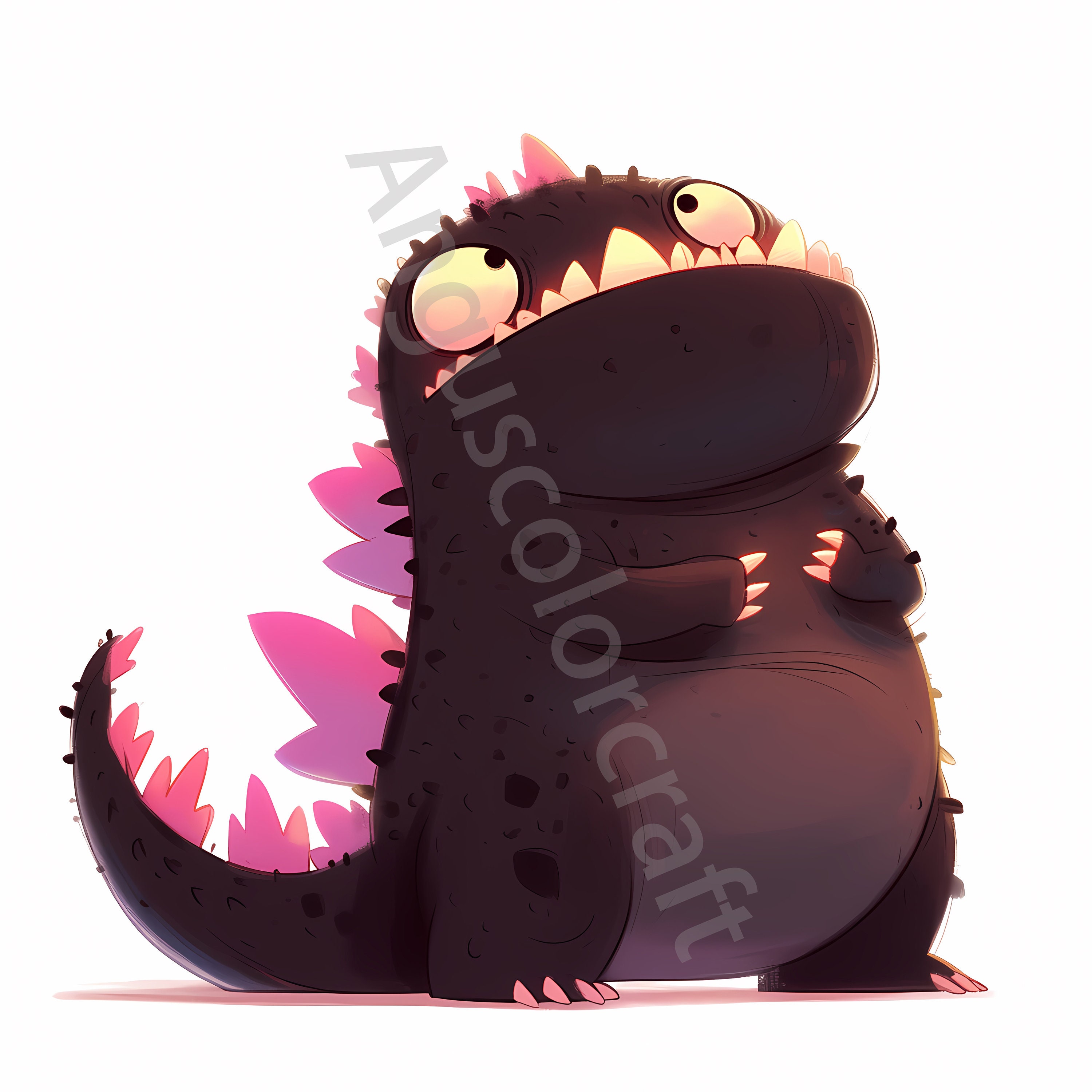 15 Pink Godzilla Clip Art Bundle Godzilla Clipart Watercolor Clipart Silhouette Instant