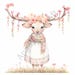 12 Flower Deer Clipart, Reindeer, Cute Deer, Printable Watercolor ...
