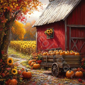 Old Red Barn Clipart Bundle 10 High Res Watercolor Jpgs, Junk ...