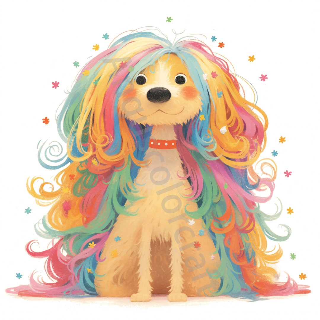 13 Cute Whimsical Puppy Clipart, Funny Colorful Dog Clipart, High Res ...