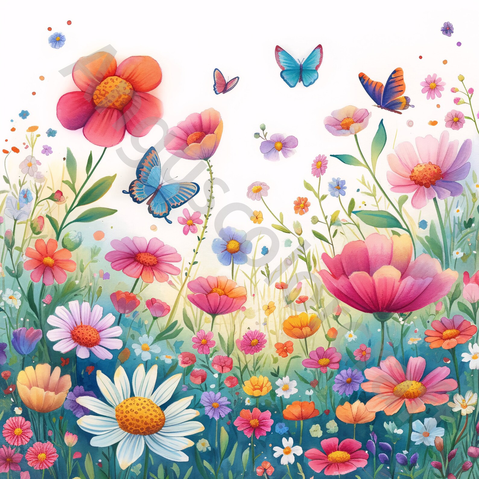 Butterfly Garden Clip Art Bundle 10 High Res Watercolor Clipart Jpgs ...