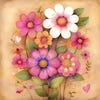 Whimsical Flower PNG Set, Cute Smiling Florals, Hand-drawn Doodle ...