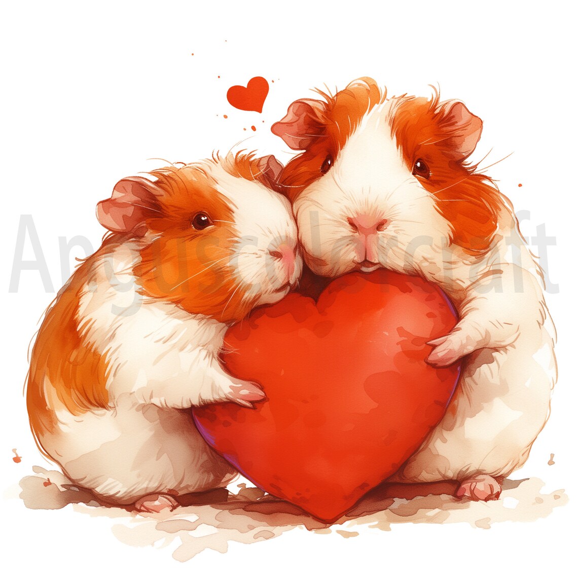 Valentine's Day Guinea Pig, 16 Clipart Bundle, Junk Journal, Digital ...