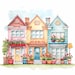 Whimsical Row Houses Clipart Bundle 20 High Res Watercolor Jpgs for Junk Journaling ...
