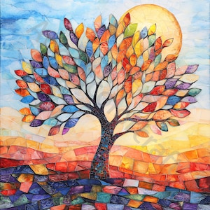 Whimsical Tree Clip Art Bundle 10 Watercolor Jpgs Clip Art, Mosaic ...