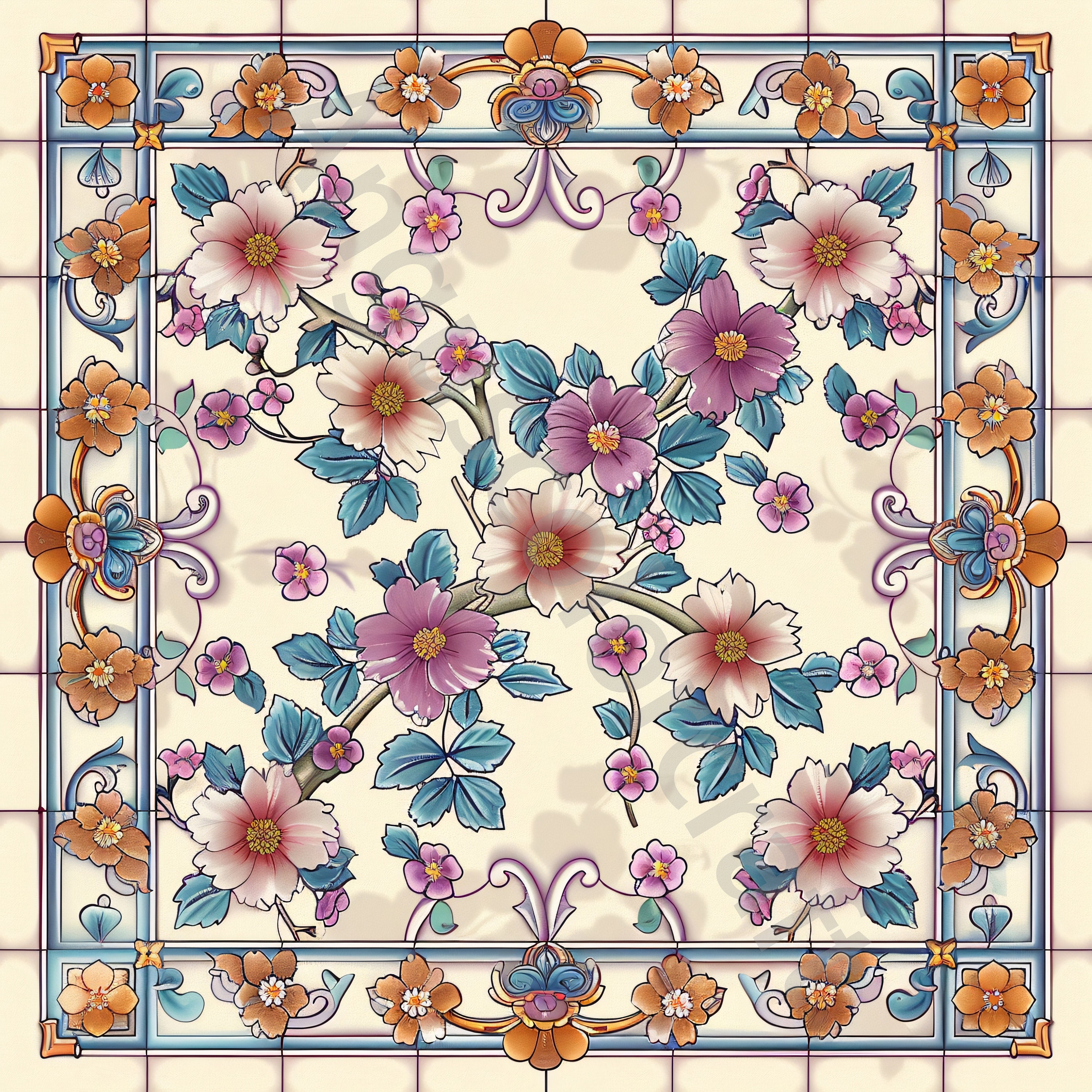 Flower Patterns Clip Art Bundle, Watercolor Flower Background, 10 High ...