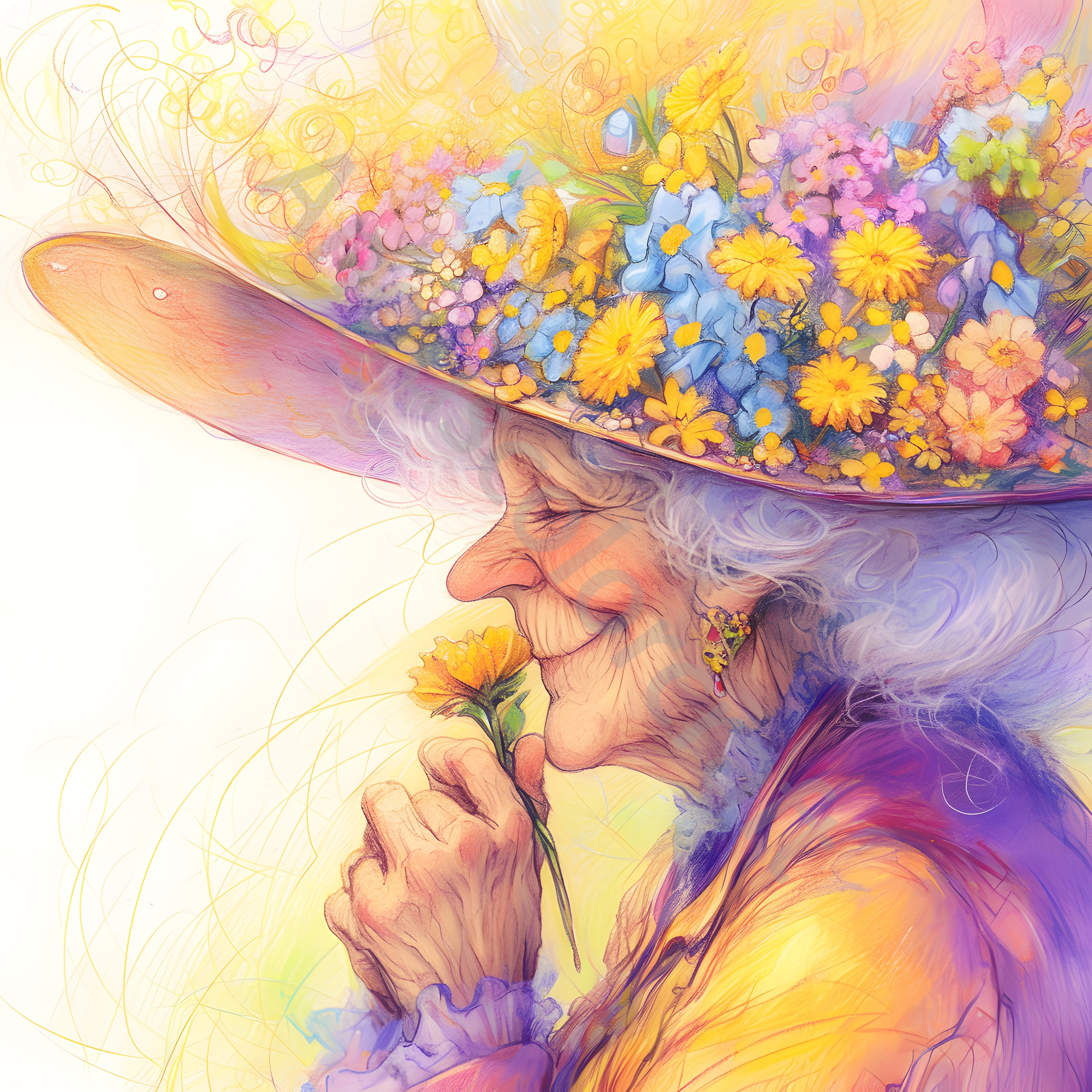 Vintage Whimsical Old Women Clip Art of 10 JPG Whimsical Old Lady ...