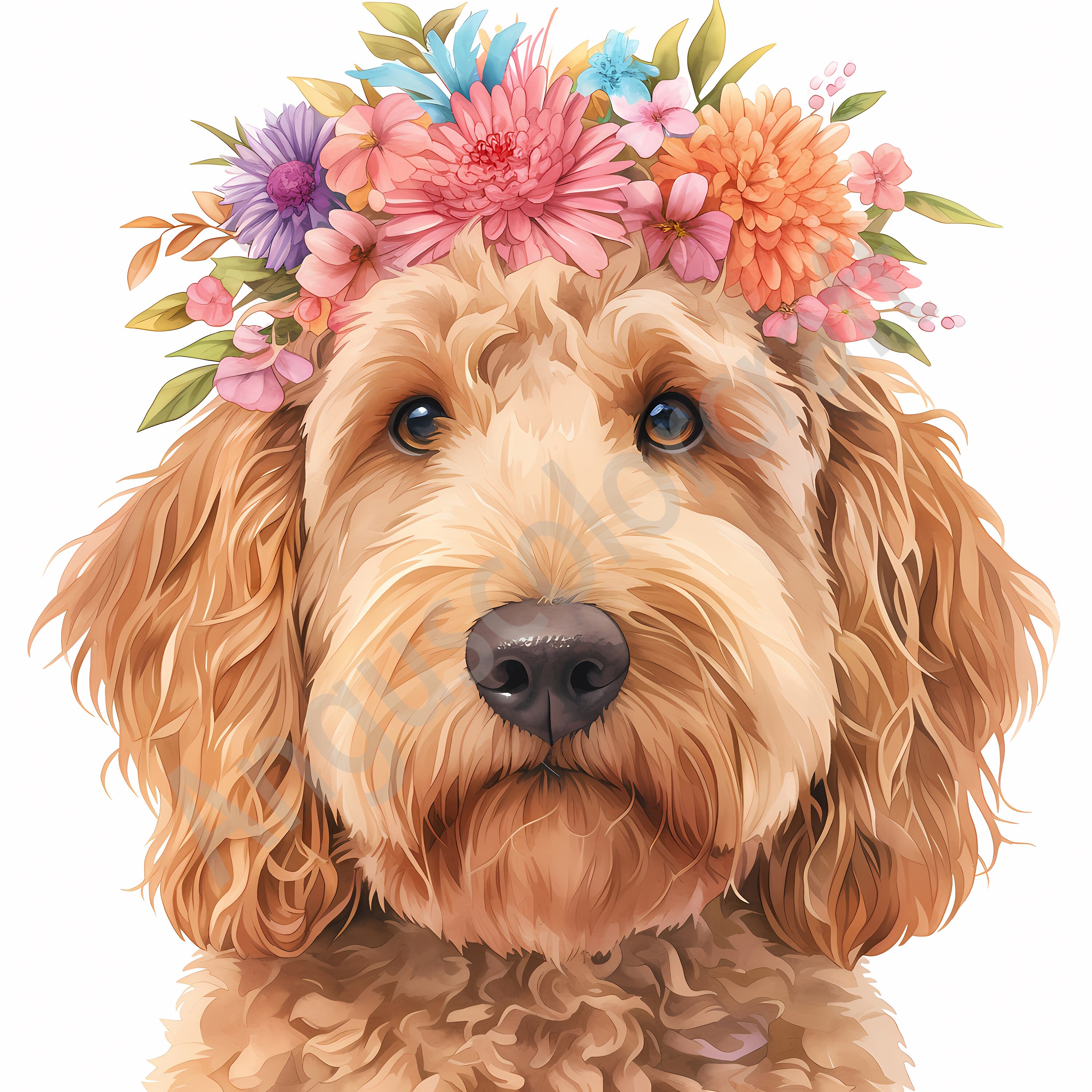Spring Mini Golden Doodle Clipart 13 High Quality Jpgs Digital Download ...