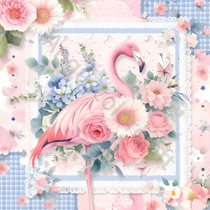 10 Flamingo Clipart Cute Flamingo JPG Bird Clipart Cute Animal Cartoon ...