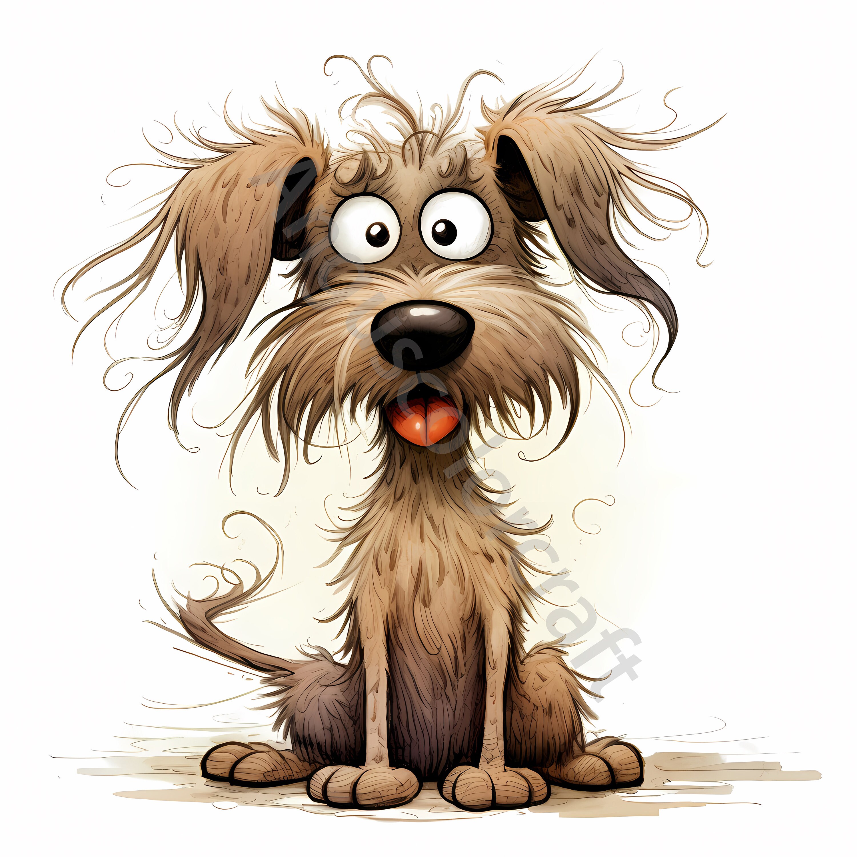 13 Messy Hair Dog Clip Art Watercolor Clipart Jpgs for Junk Journaling ...