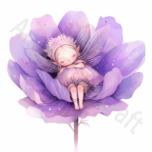 13 Cute Fairy Clipart, Flower Fairies Clipart, Printable Watercolor ...