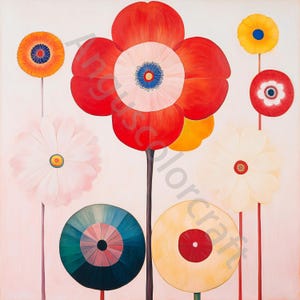 Whimsical Colorful Flower Clipart, 10 JPG Watercolor Wildflower Clip ...