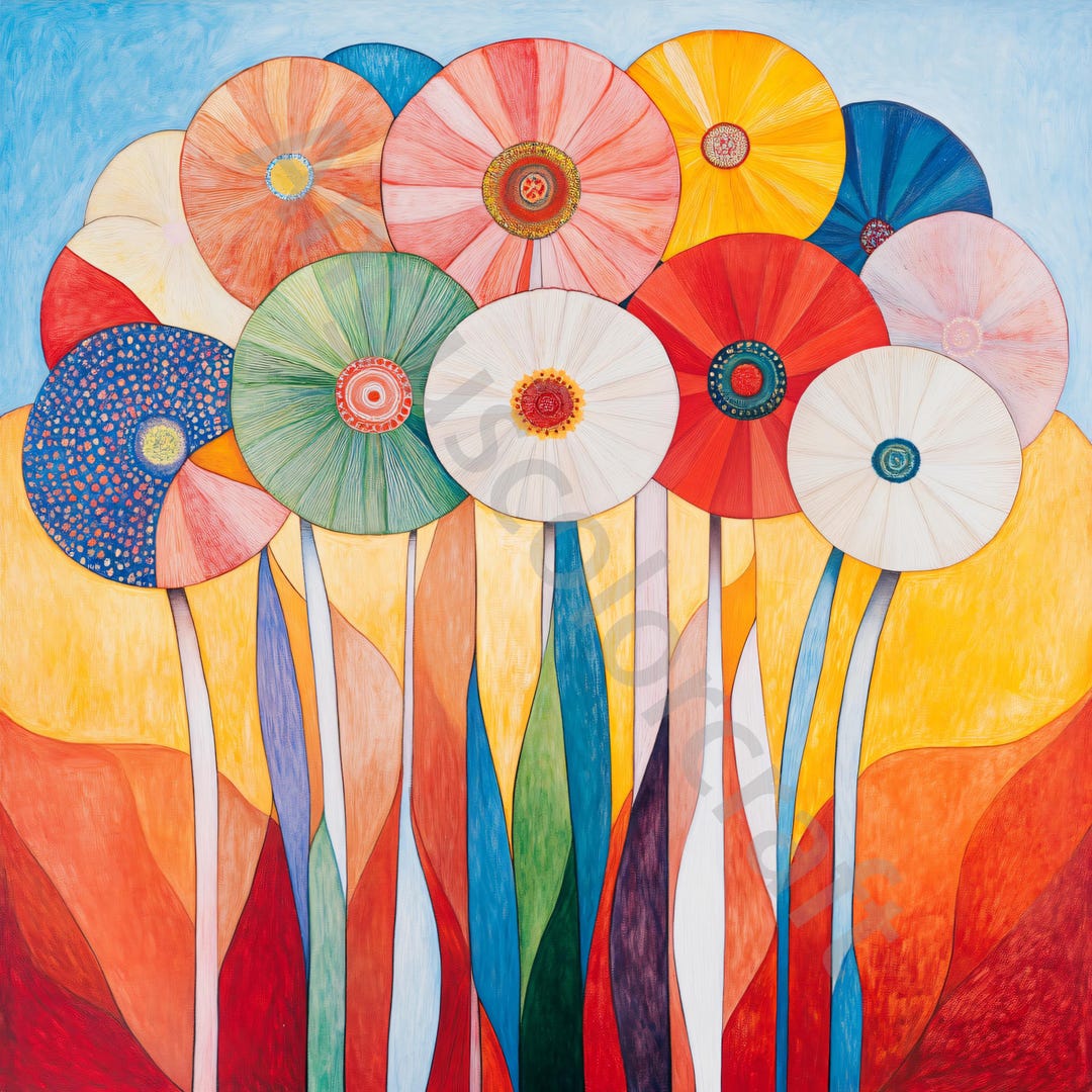 Whimsical Colorful Flower Clipart, 10 JPG Watercolor Wildflower Clip ...