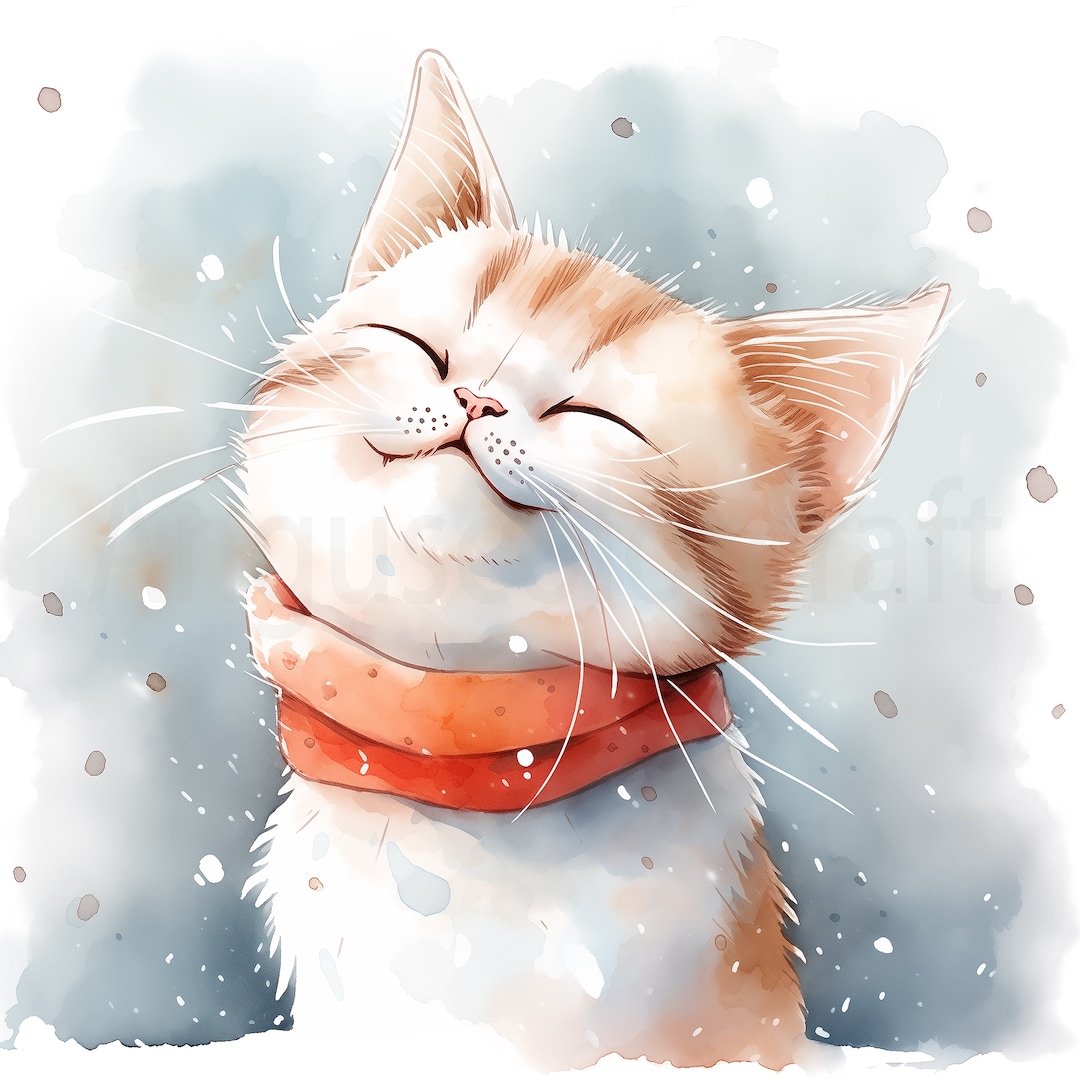 18 Watercolor Cute Cat Clipart Cat Lover Clipart for Cat Owner ...