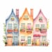 Whimsical Row Houses Clipart Bundle 20 High Res Watercolor Jpgs for Junk Journaling ...