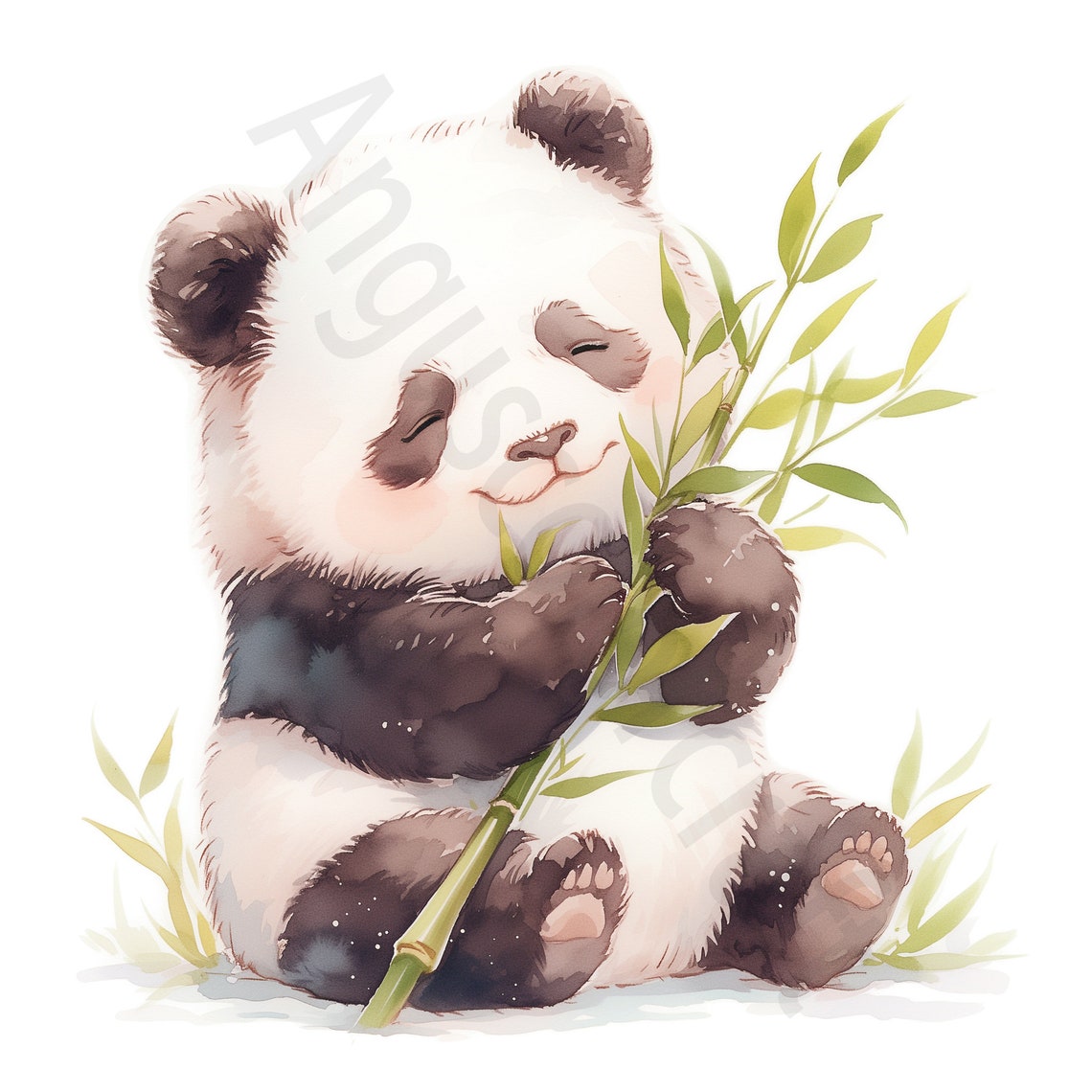 Cute Watercolor Panda Clipart, 18 High-quality Images, Adorable Panda ...