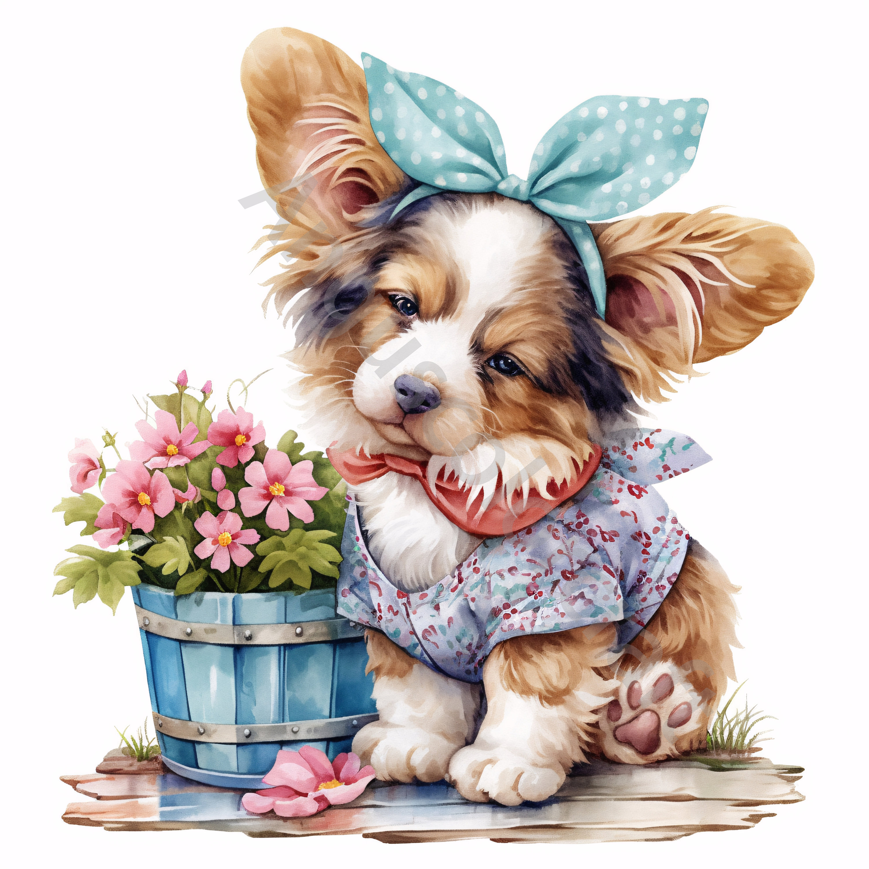 15 Cute Whimsical Lady Dog Clipart, Lady Puppy Clipart, High Res Jpgs ...