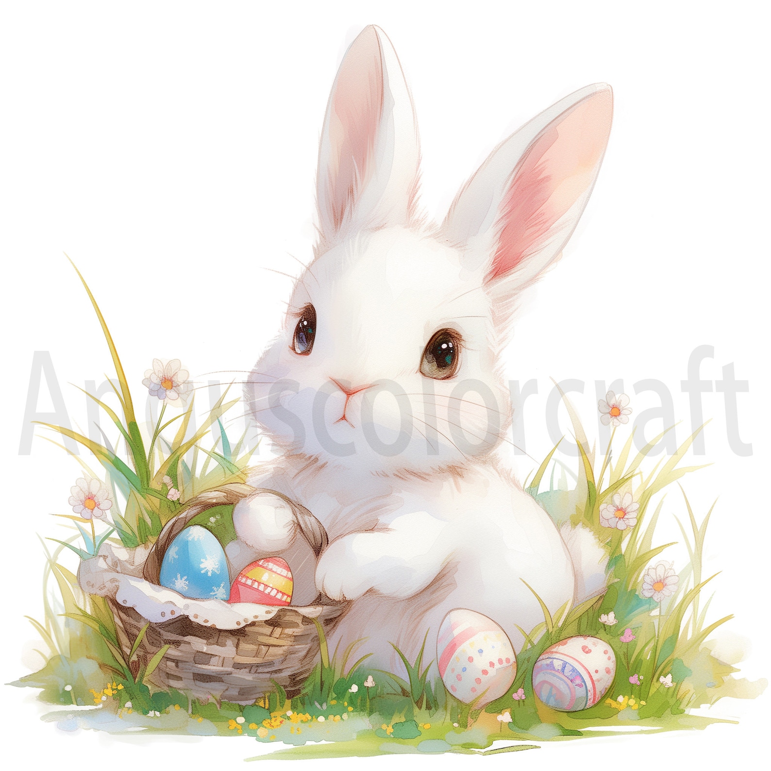 Cute Bunny, Rabbit Clipart, Easter Egg-20 High Quality Jpgs ...