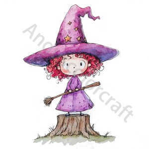 13 Jpgs Quirky Little Witch Clipart, Commercial Use, Whimsical Ephemera ...