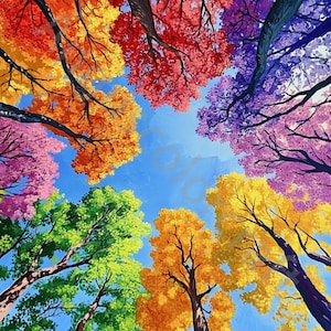 Whimsical Trees in Autumn Clipart Bundle 10 Watercolor Jpgs, Junk ...