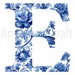 Traditional Chinese Blue and White Porcelain Alphabet Clipart 26 High ...