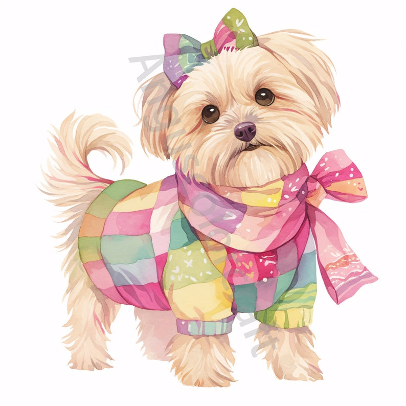 12 Cute Whimsical Puppy Clipart, Colorful Dogs Clipart, High Res Jpgs ...