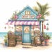 10 JPG Beach Shop Clip Art, Watercolor Clipart, Junk Journal, Scrapbook ...