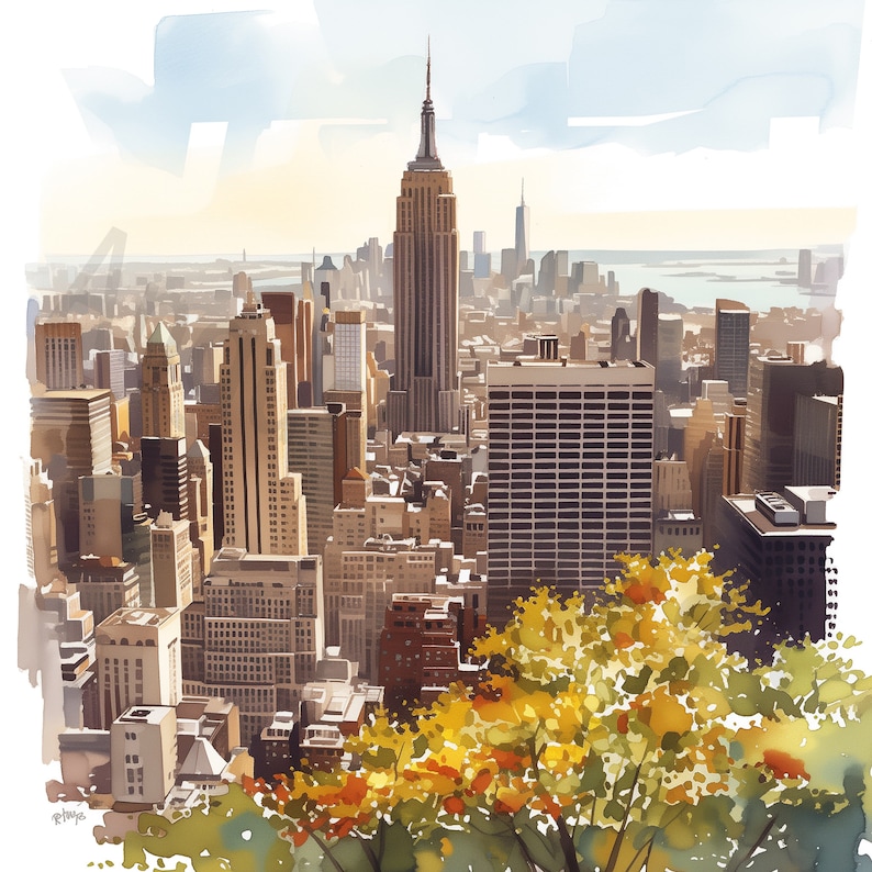 Watercolor New York City Clipart, 16 High-quality Images, Adorable ...