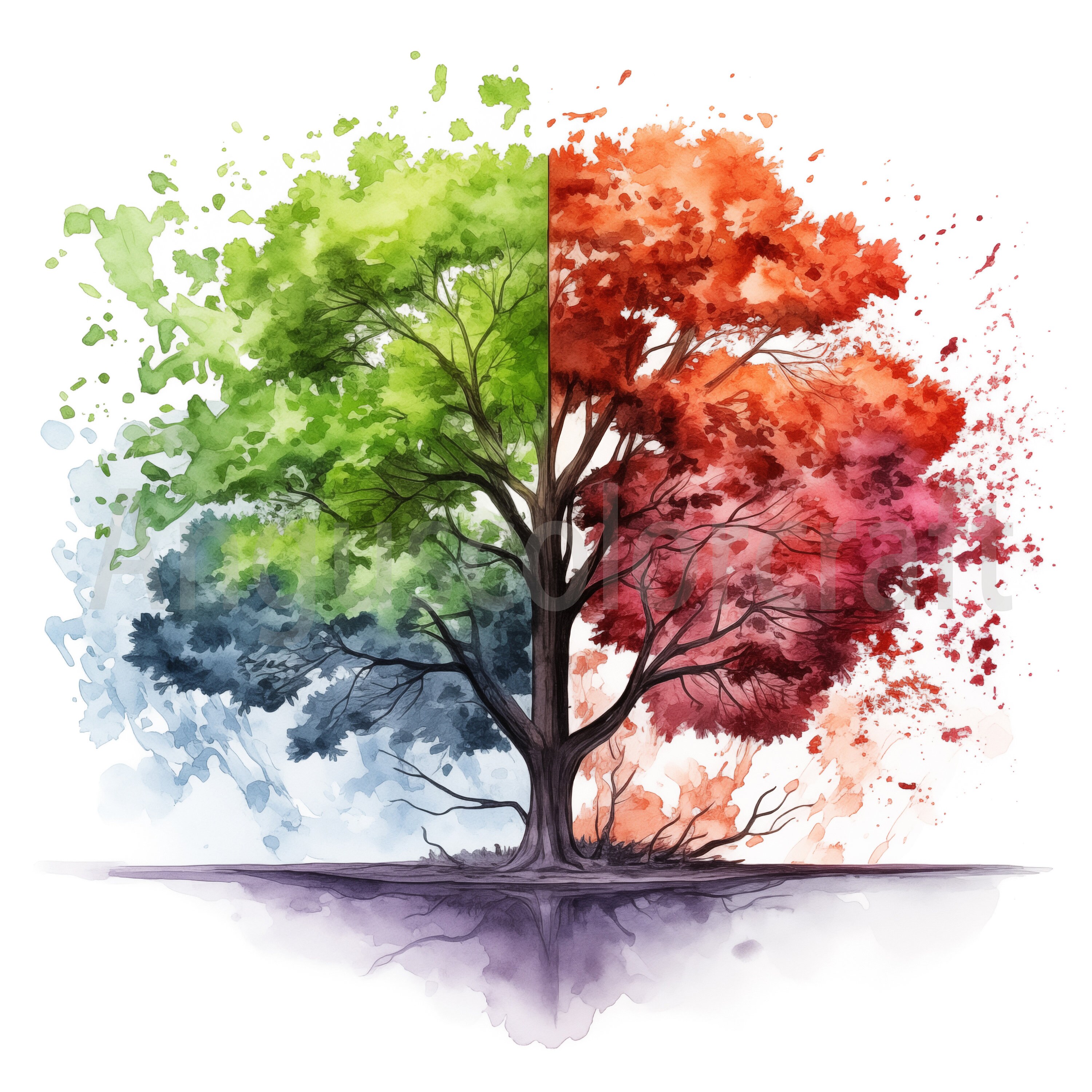 18 Quirky Trees Clipart, Commercial Use, Whimsical Ephemera, Watercolor ...