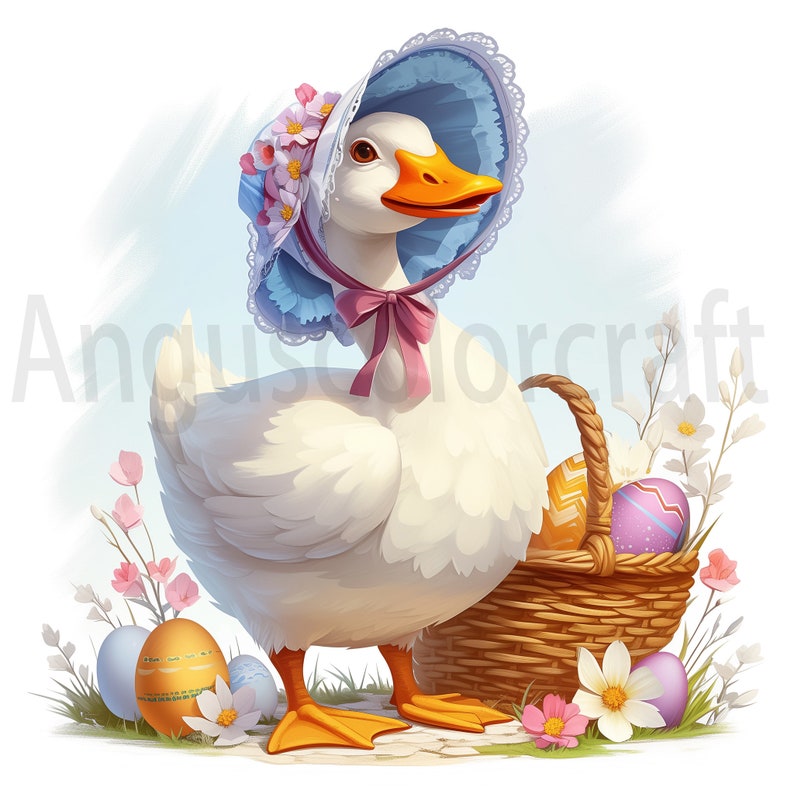 Watercolor Easter Goose Clipart 20high Quality Jpgs, Scrapbook Paper ...