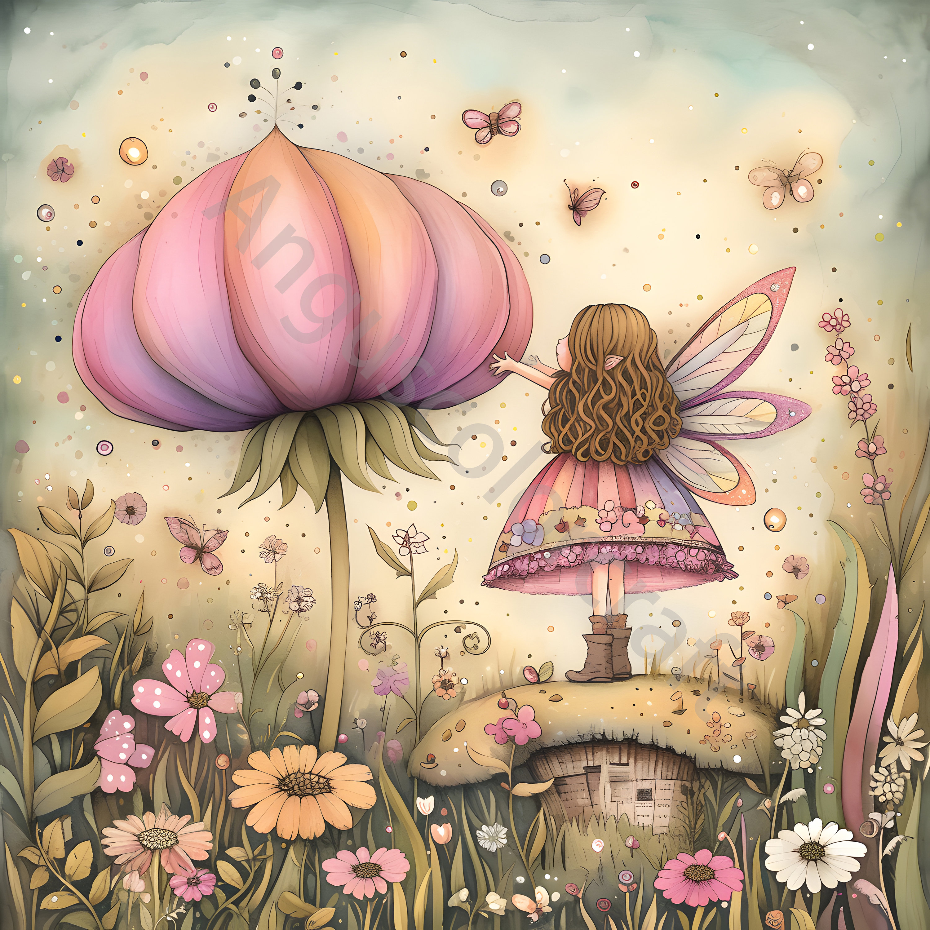 Whimsical Fairy Clip Art 10 High Res Watercolor Clipart JPG for Junk ...