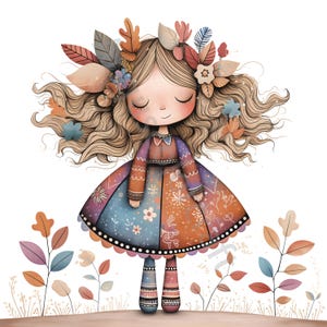 13 Watercolor Autumn Girl Clipart, Cozy Autumn, Fall JPG Graphics ...