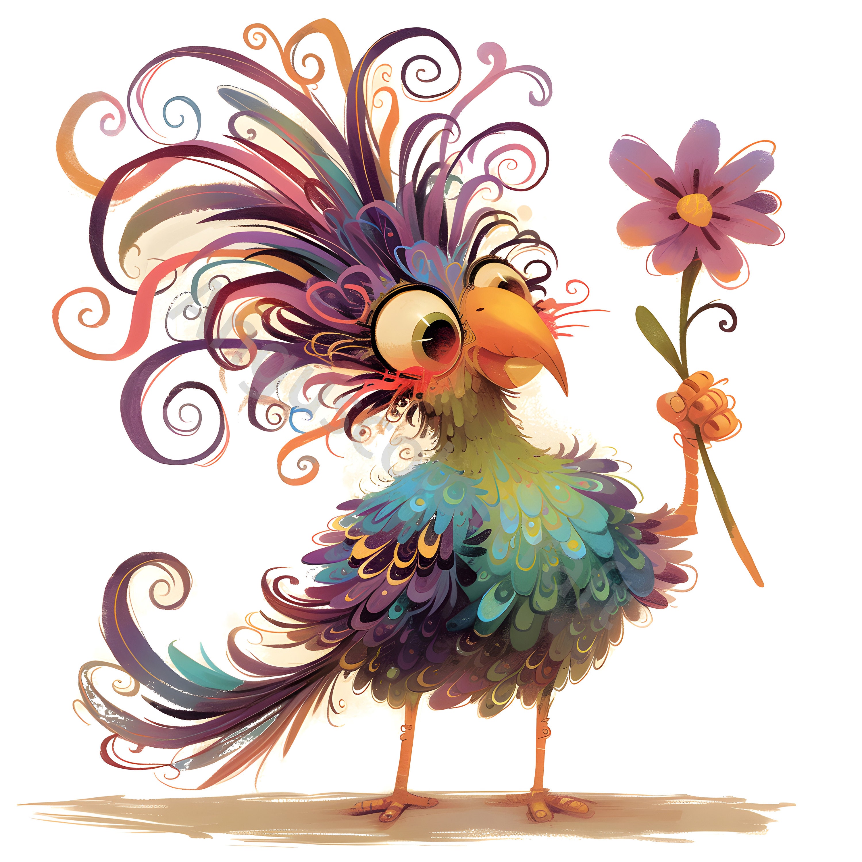 15 Cute Whimsical Bird Clipart, Funny Bird Clipart, High Quality Jpgs ...