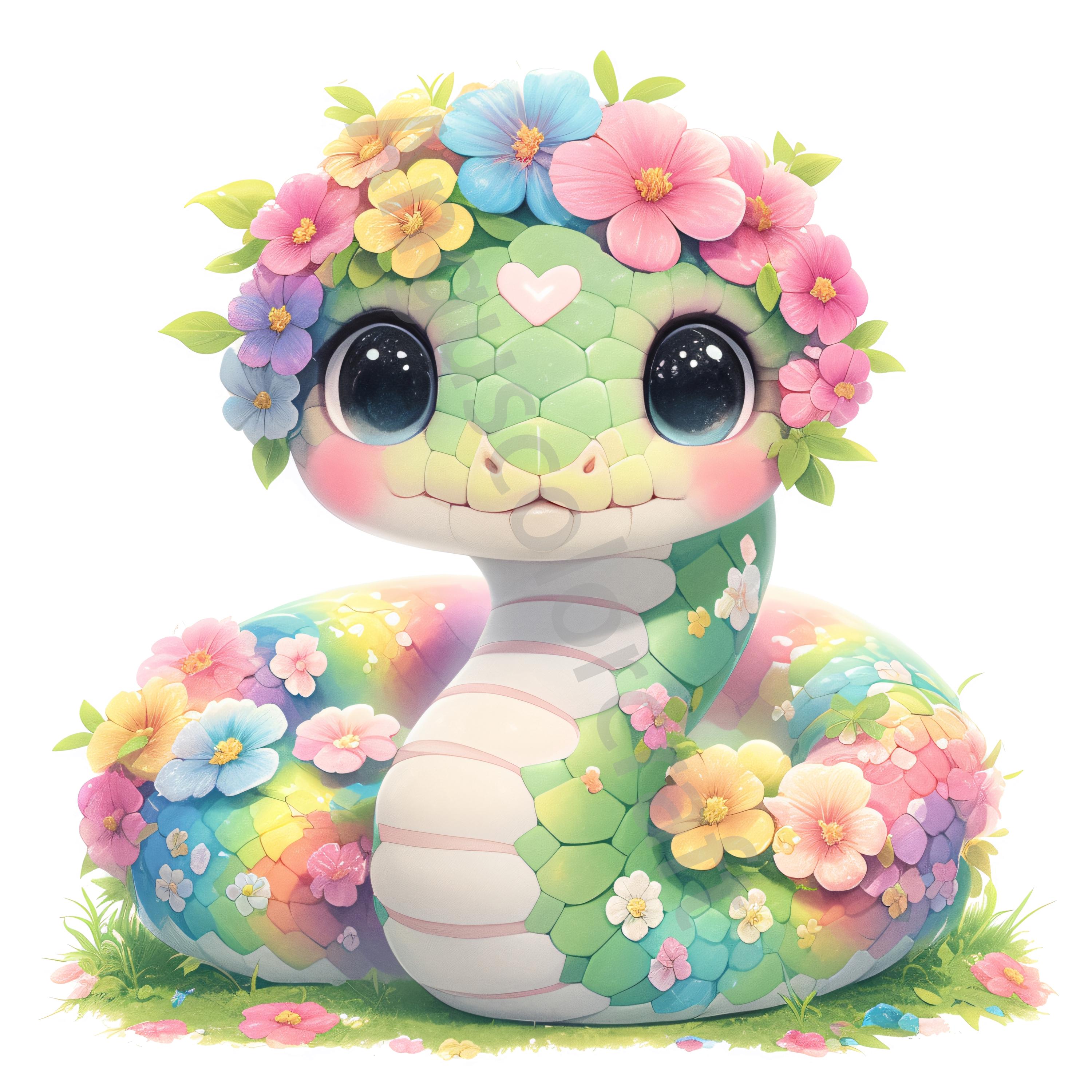 10 Cute Snake Clipart Snake Watercolor Clipart JPG Cute Watercolor ...