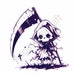 12 Cute Grim Reaper JPG, Black and White Clipart, Spooky Reaper ...