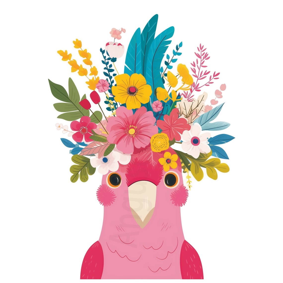 Cute Parrot Clip Art Bundle, 20 High Res Jpgs, Digital Download, Cute ...