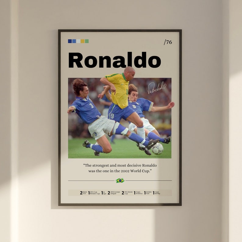 Buy Ronaldo Fenomeno Poster, Soccer Print, Ronaldo Print Decor ...