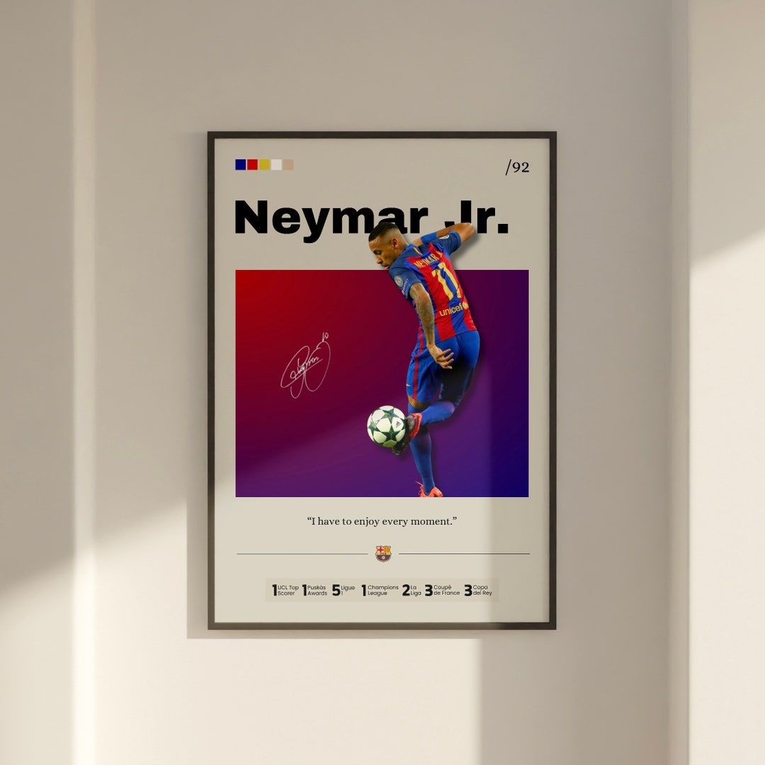 Neymar Jr. Poster, Soccer Poster, Football Star Wall Art, Home Decor ...
