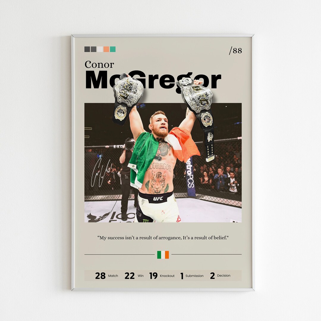 Conor Mcgregor Poster, UFC Poster, Legend MMA Wall Art, Home Decor Art ...