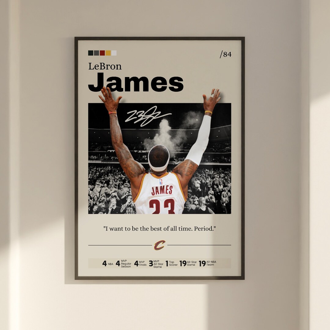Lebron James Poster, Basketball Poster, NBA Legend Wall Art, Home Decor ...