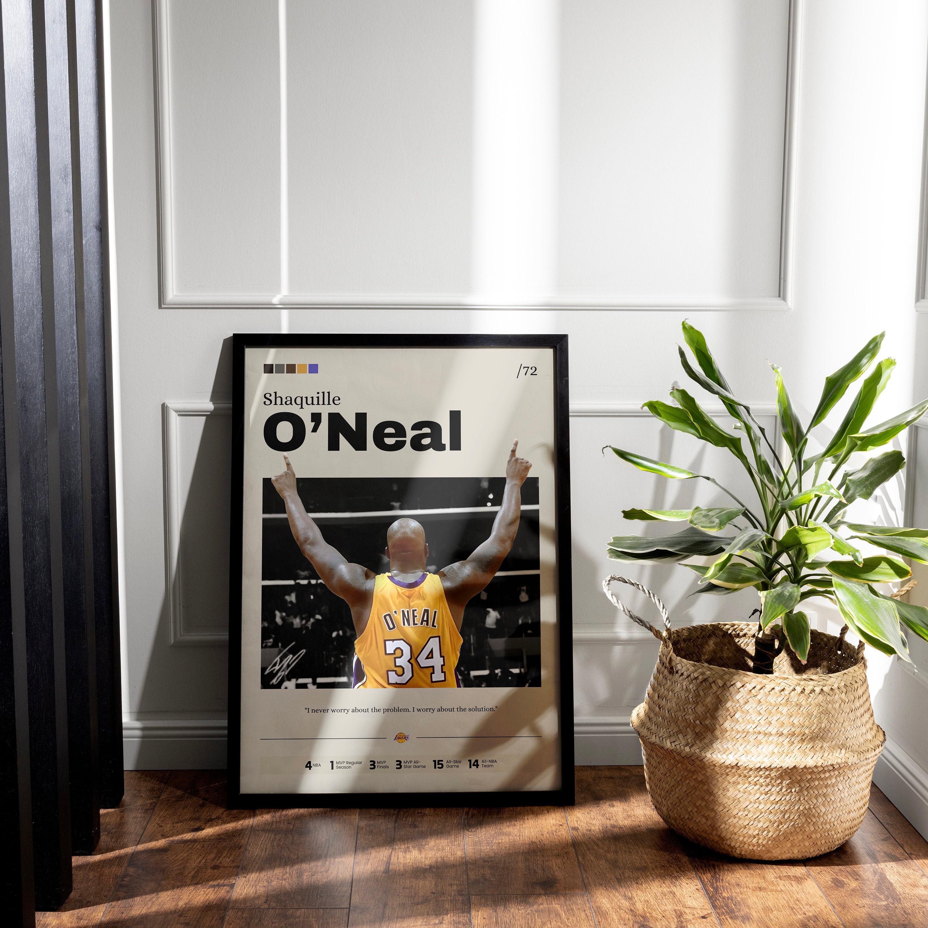 Shaquille O'neal Poster, Basketball Poster, NBA Legend Wall Art, Home ...