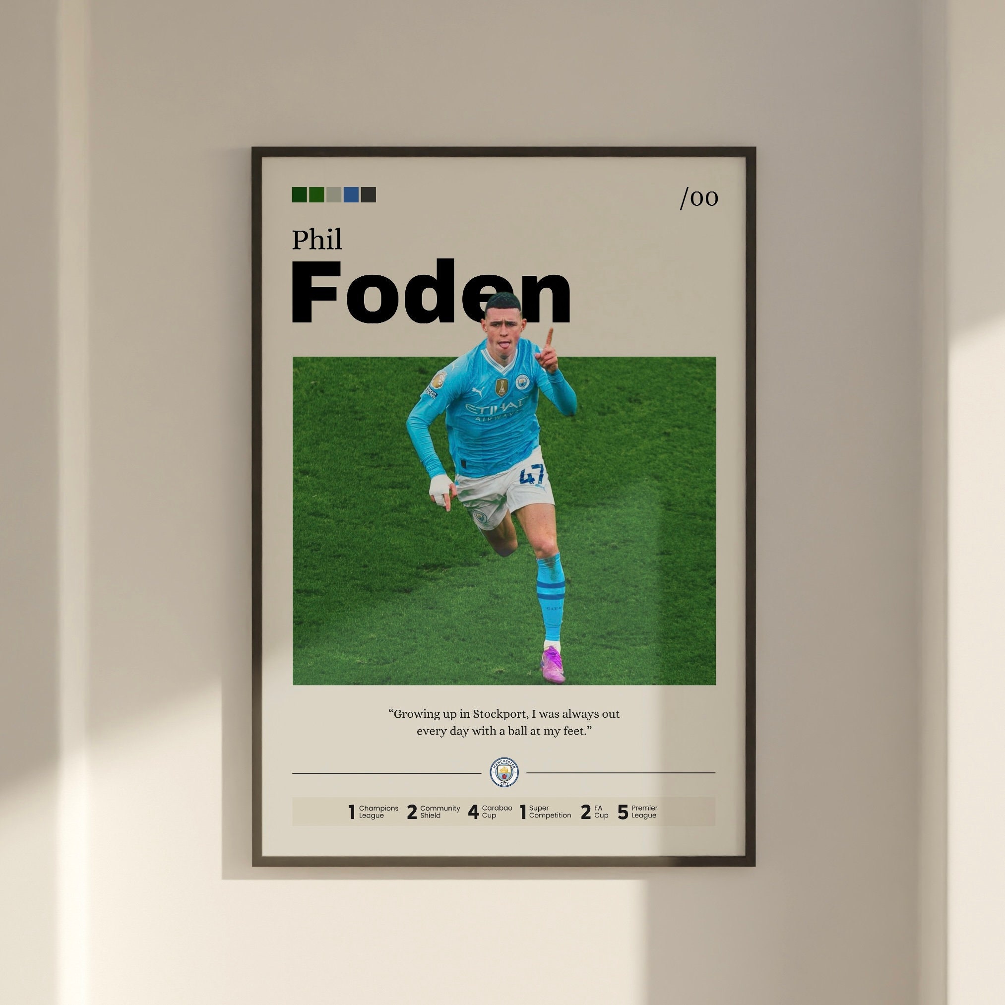 Phil Foden Poster, Soccer Print, Foden Print Decor, Football ...