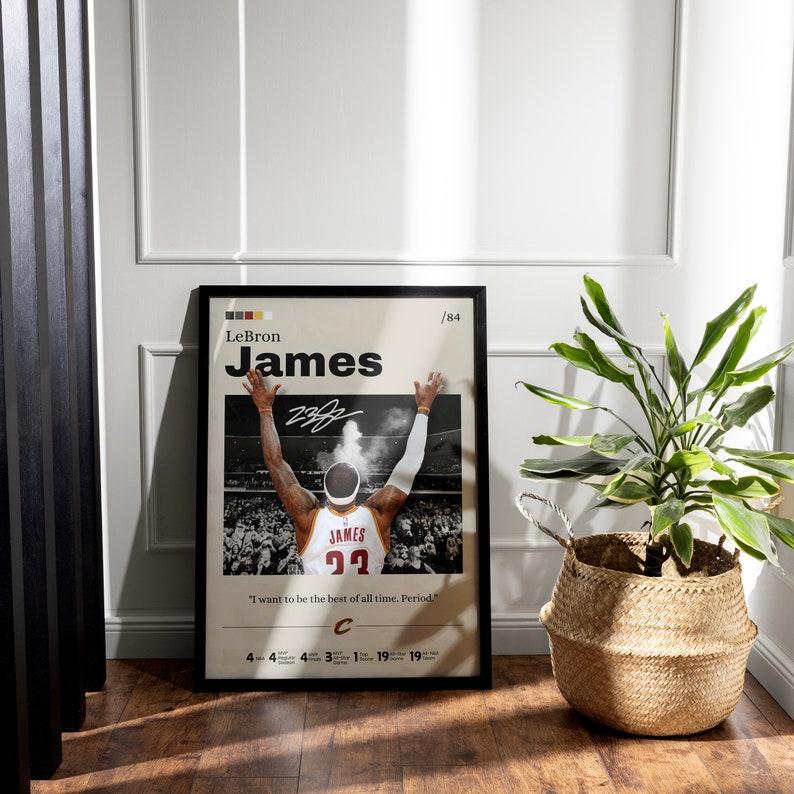 Lebron James Poster, Basketball Poster, NBA Legend Wall Art, Home Decor ...