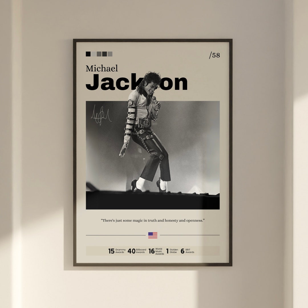 Michael Jackson Poster, Music Art Print, Artist Poster, Home Decor ...
